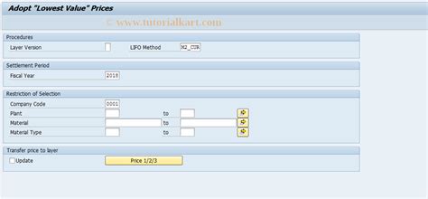 MRLD SAP Tcode Transfer Valuation Prices Transaction Code