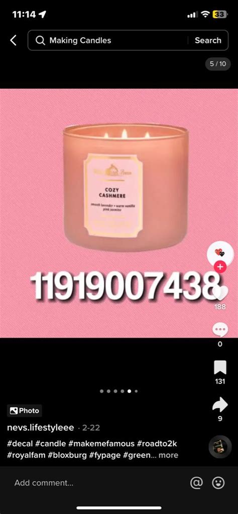 Pink Candle Wall Art In 2025 House Decals Bloxburg Decals Codes