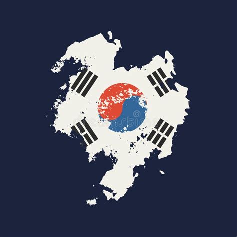 South Korea Flag Grunge Style Stock Vector Illustration Of Freedom