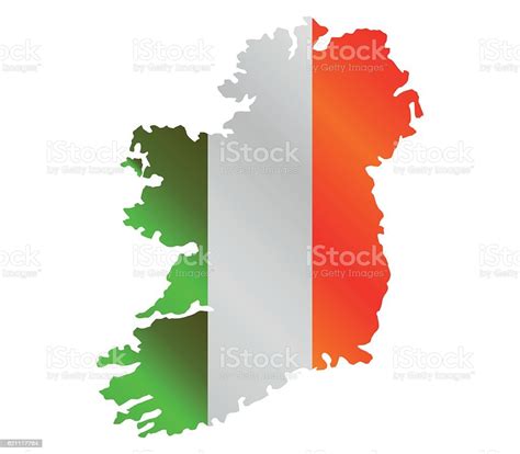 Map Of Ireland With Flag Stock Illustration Download Image Now