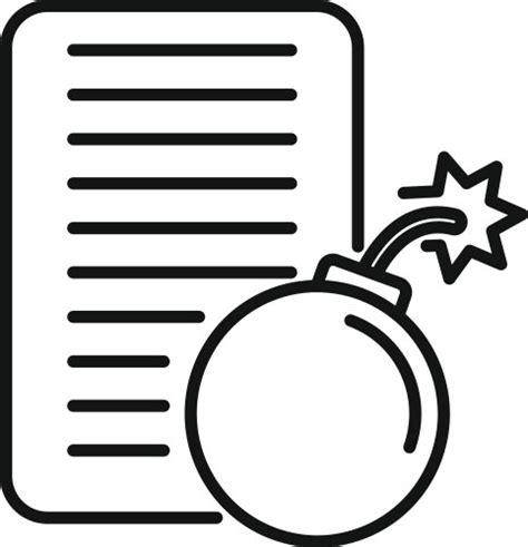 File Data Bomb Icon Simple Hacker Error Royalty Free Vector