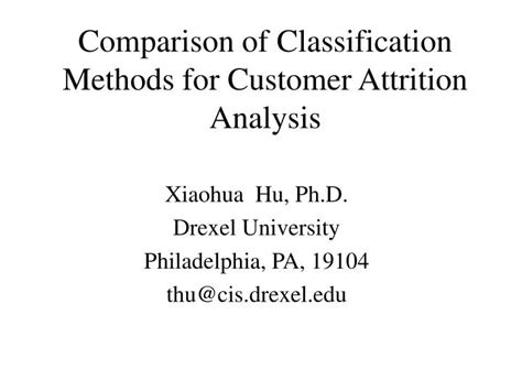 PPT Comparison Of Classification Methods For Customer Attrition Analysis PowerPoint