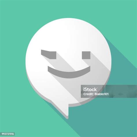 윙크 텍스트 얼굴 이모티콘과 긴 그림자 만화 풍선 개념에 대한 스톡 벡터 아트 및 기타 이미지 개념 그림자 금융 Istock