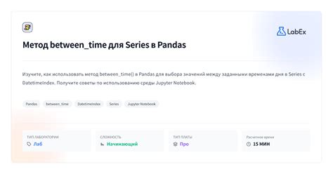 Метод Betweentime в Pandas Series с Datetimeindex Labex