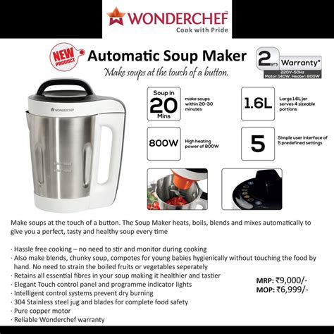 Wonderchef Automatic Soup Maker At ₹ 6990piece Surat Id 20323272062