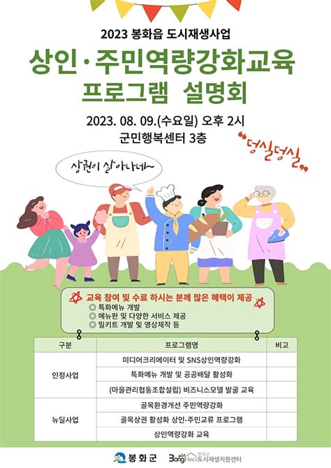 봉화군 도시재생 상인·주민역량강화 프로그램 추진