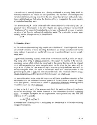 Standing Waves PDF Physics Science