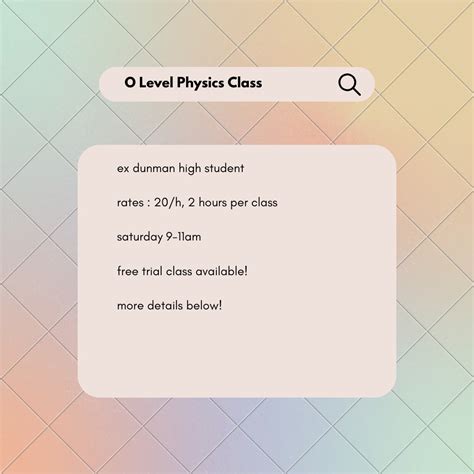 Physics Tuition Class O Level Ip Secondary Sec 1 2 3 4 5 Physics Tutor Tuition Learning