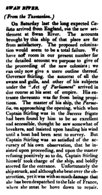 Parmelia Redcoat Settlers In Western Australia