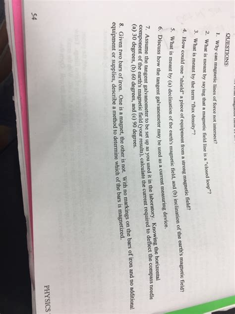 Solved Why Can Magnetic Lines Of Force Not Intersect What Chegg