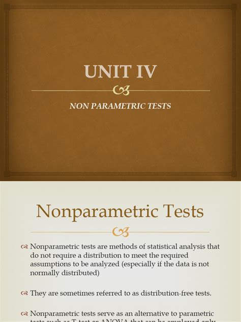 Unit Iv Statistics Non Parametric Pdf Linear Regression Dependent