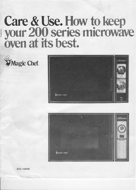 1983 Fleetwood Pace Arrow Owners Manuals Magic Chef 200 Series Microwave Manual