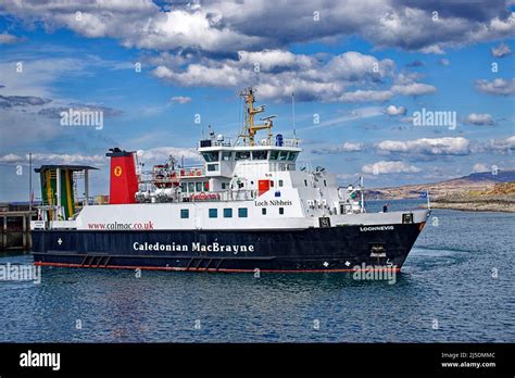 Mallaig Scotland The Calmac Caledonian Macbrayne Vessel Mv Lochnevis Turning In The Harbour