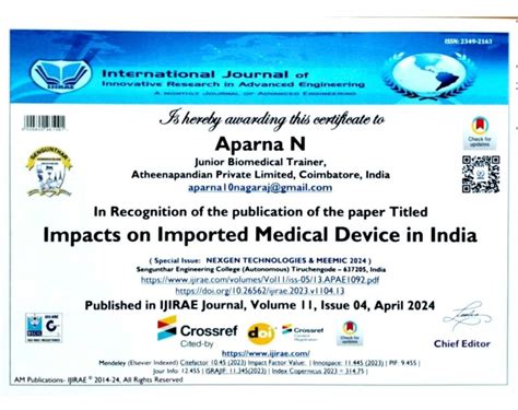 Publishing Another Paper In Ijirae Aparna Nagaraj Posted On The Topic Linkedin