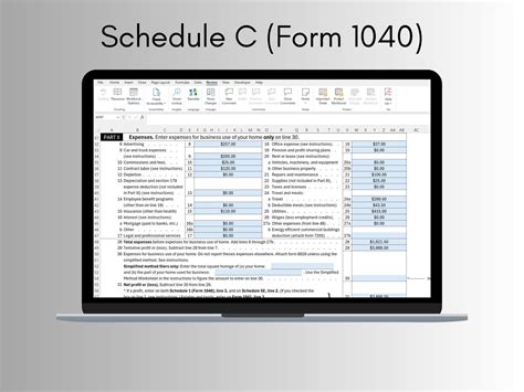 Schedule C Accounting And Bookkeeping Spreadsheet For Excel And Google Sheets Self Employment