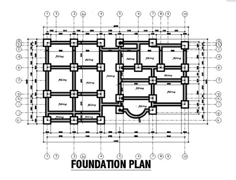 Foundation Plan Of X M Apartment Plan Is Given In This Autocad