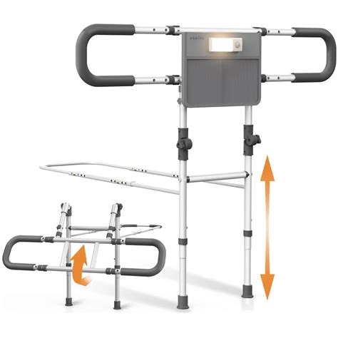 Agrish Foldable Bed Rails For Elderly Adults Safety With Motion Light