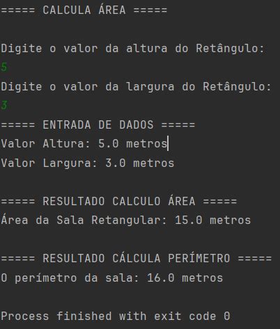 Minha Solução Desafio Criar Classe CalculadoraSalaRetangular Java
