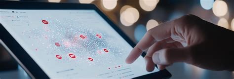 Person Interacting With Data Visualization On Tablet During Evening In