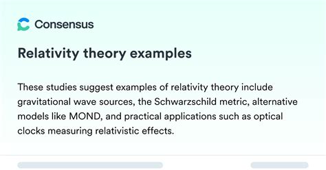 Relativity Theory Examples Consensus Academic Search Engine