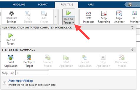Execute Real Time Application In Simulink External Mode By Using Step By Step Commands Matlab