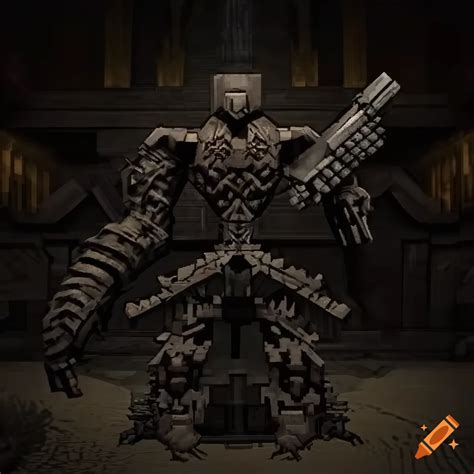 3d Character Concept Art Of A Dark Fantasy Mob With A Giant Gun On Craiyon