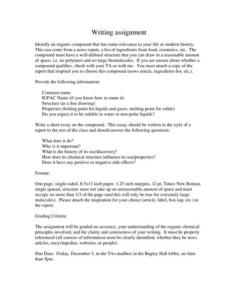Organic Chemistry Assignment Chem 237 Assignments Organic