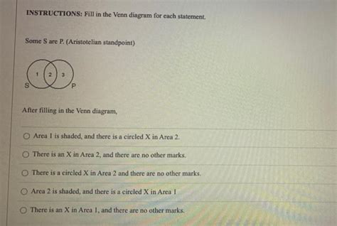 Solved Instructions Fill In The Venn Diagram For Each