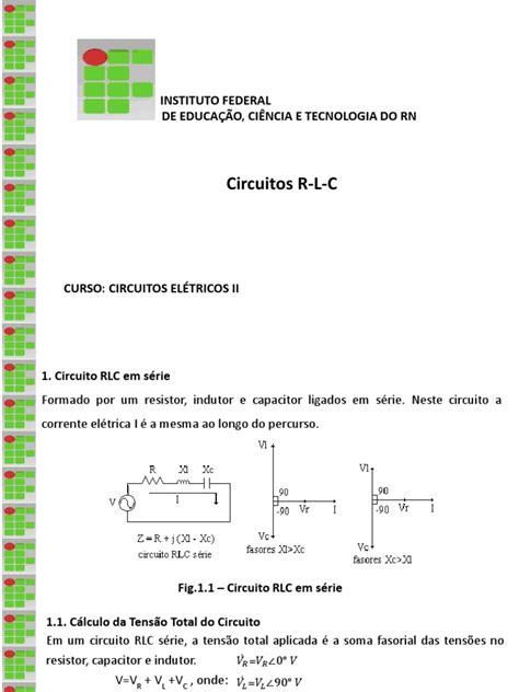 8 Aula Circuito Rlc Pdf Rede Elétrica Circuitos Em Série E Em