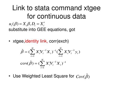 Ppt Estimation In Marginal Models Gee And Robust Estimation Powerpoint Presentation Id1767610