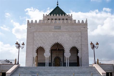 Iconic Mausoleum Of The Moroccan Kings Hassan Ii And Mohammed V Stock