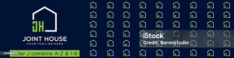 A에서 Z까지의 문자 J와 1에서 9까지의 숫자를 결합한 홈 디자인 세트 벡터 일러스트 레이 션 개발에 대한 스톡 벡터 아트 및 기타 이미지 Istock