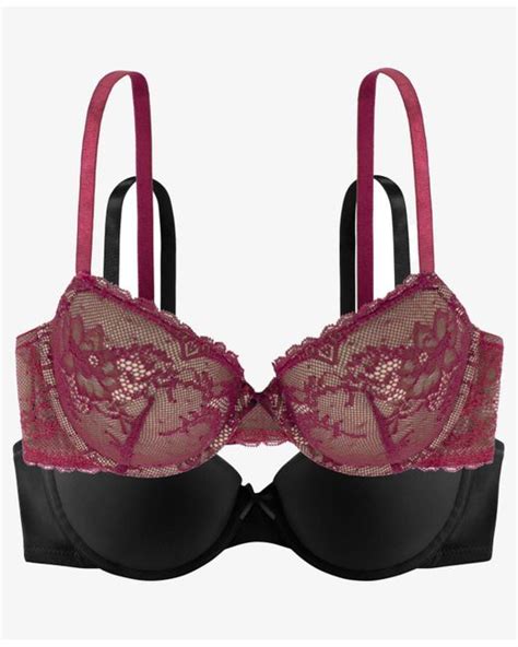 Dorina Synthetic Chloe Light Padded 2 Piece Bra Set In Red Black Red
