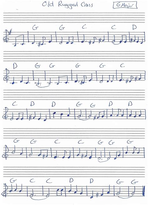 Old Rugged Cross Hymn Fake Sheet In G Major