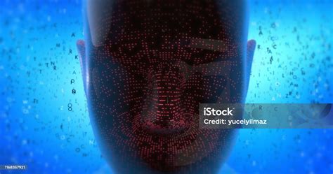 기호와 문자가있는 추상 바이오 닉 로봇 머리 3d 일러스트 렌더 사람 얼굴에 대한 스톡 사진 및 기타 이미지 사람 얼굴 디지털 생성 이미지 테크놀로지 Istock