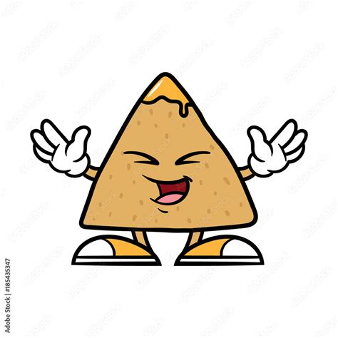 Cartoon Happy Tortilla Chip Character Stock Vector Adobe Stock