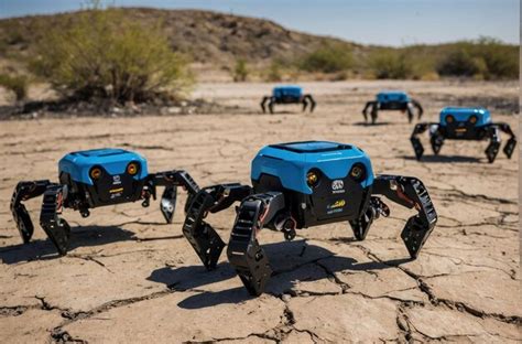 autonomous robots exploring rough terrain premium ai generated image