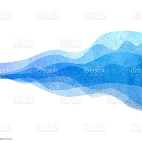 수채화 투명 파랑 파란색 색 배경입니다 수채화 손 그린 파도 일러스트 가리기에 대한 스톡 벡터 아트 및 기타 이미지 가리기 그래픽 프린트 다중 색상 Istock
