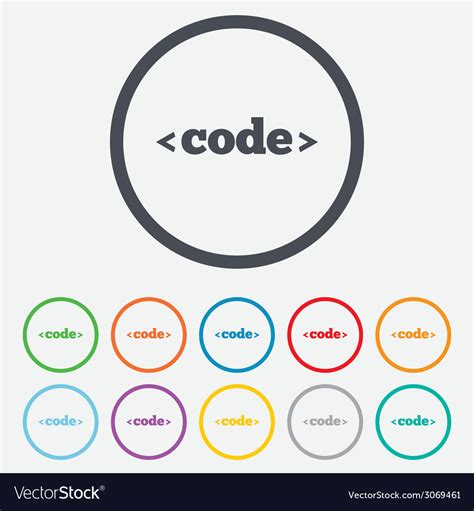 Code Sign Icon Programming Language Symbol Vector Image