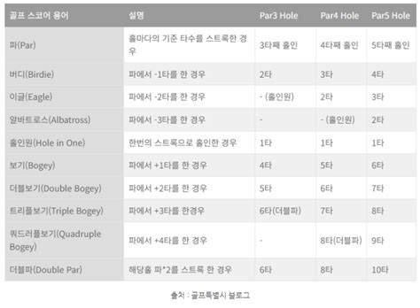 골프 타수 용어 총정리 네이버 블로그