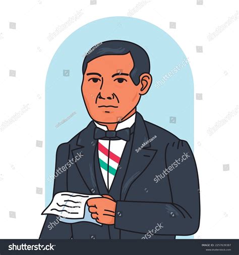 Ilustración del presidente mexicano Benito Juárez vector de stock