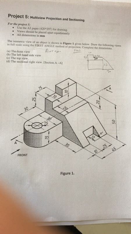 Solved Project Multiview Projection And Sectioning For Chegg