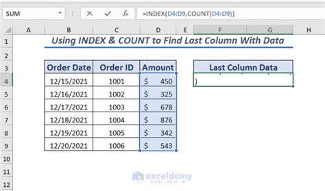 Excel Find Last Column With Data 4 Quick Ways Exceldemy