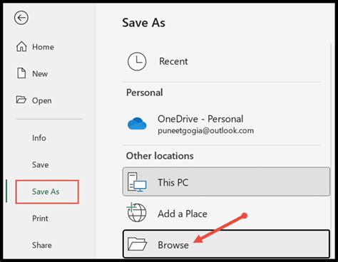 Save An Excel File Workbook