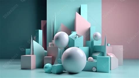 Minimalist Geometric Shapes Come Alive With Holographic Pastels In 3d