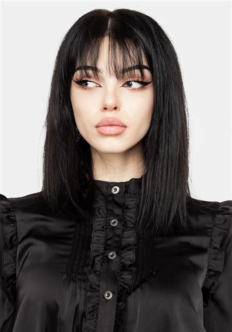 Disturbia Obsession Pintuck Ruffle Blouse Tops