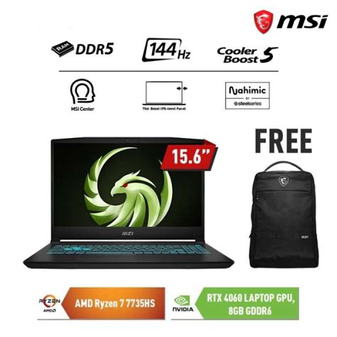 Jual Msi Bravo 15 C7vf 026id Ryzen 7 7735hs 16gb Ssd 512gb Rtx4060 156