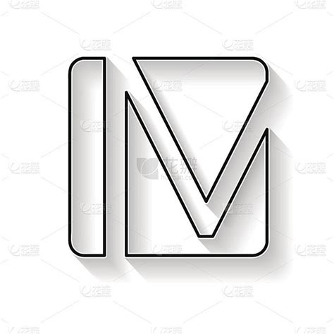 向量的首字母m，符号用黑线制成