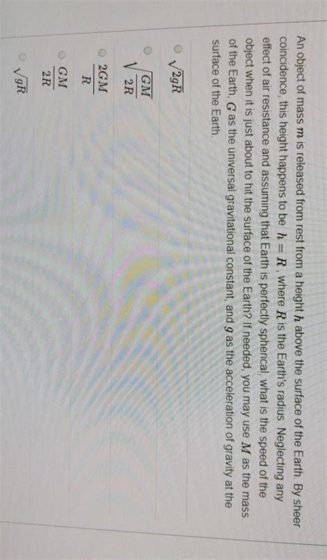solved an object of mass m is released from rest from a