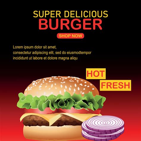 Editable Minimal Social Media Burger Poster Burger Banner Magazine